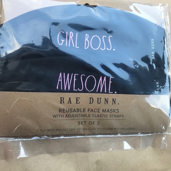 Rae Dunn | Accessories | Rae Dunn Face Mask Set Of 2 Girl Boss Awesome ...
